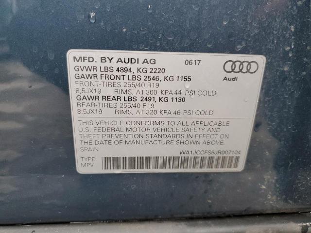 2018 AUDI Q3 PREMIUM PLUS Photos | CO - DENVER SOUTH - Repairable Salvage Car Auction on Mon ...