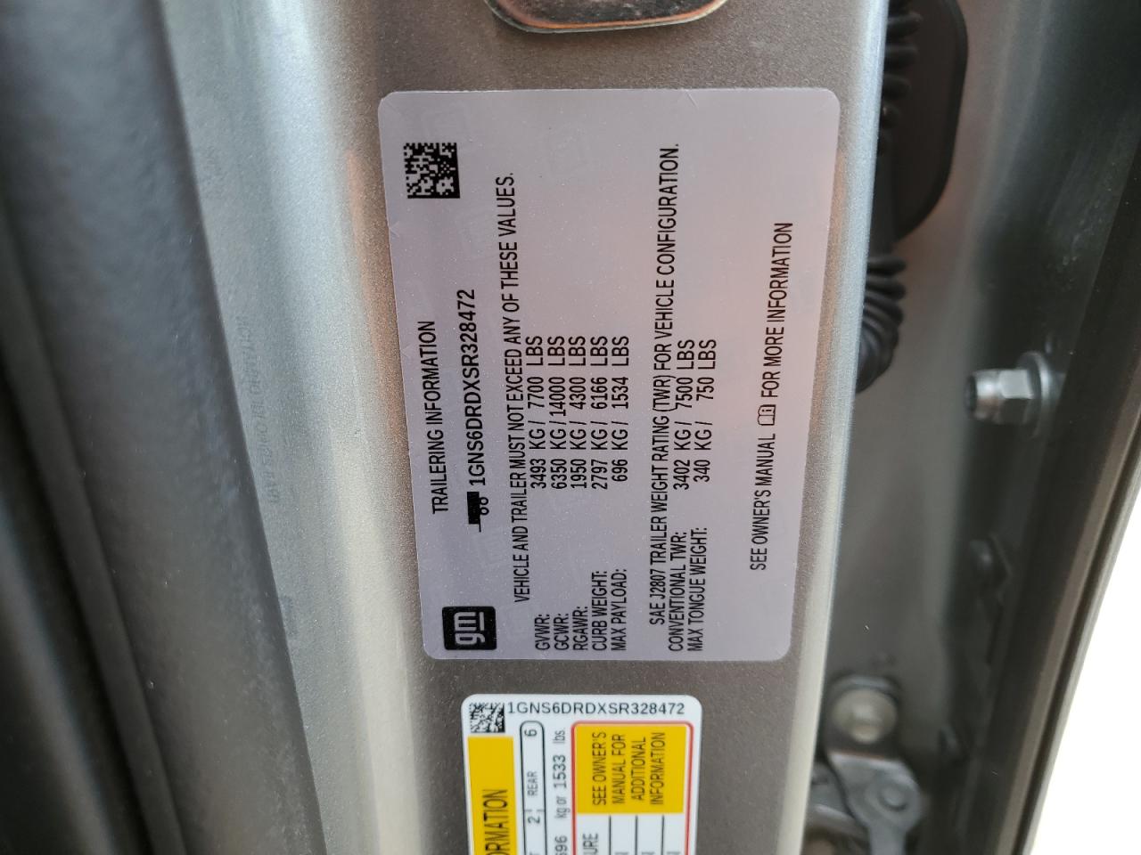 2025 CHEVROLET SUBURBAN K 5.3L 8 , VIN: 1GNS6DRDXSR328472